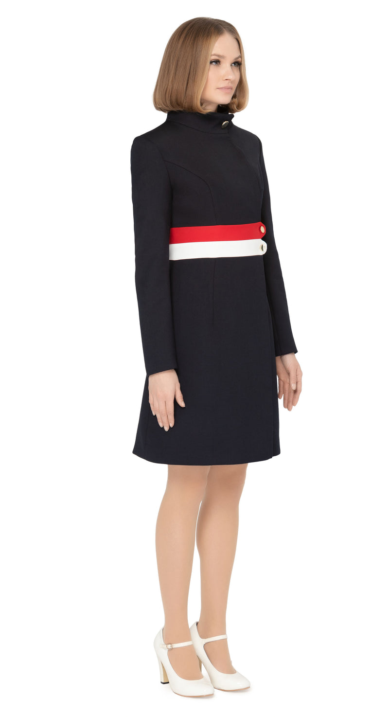 MARMALADE Sixties Style Navy/Red/Light Cream Coat – Marmalade-shop